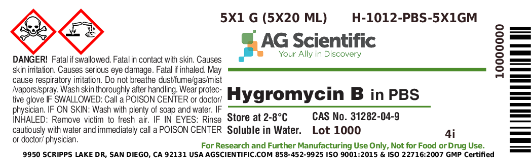 H-1012-PBS-5X1GM (5X20ML) - Hygromycin B in PBS Buffer, 5X1 G (5X20 mL)