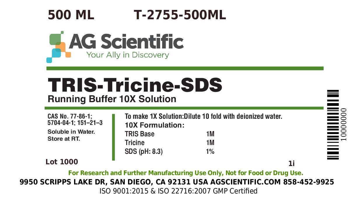 T-2755-500ML - TRIS-Tricine-SDS Running Buffer 10X Solution, 500 ML